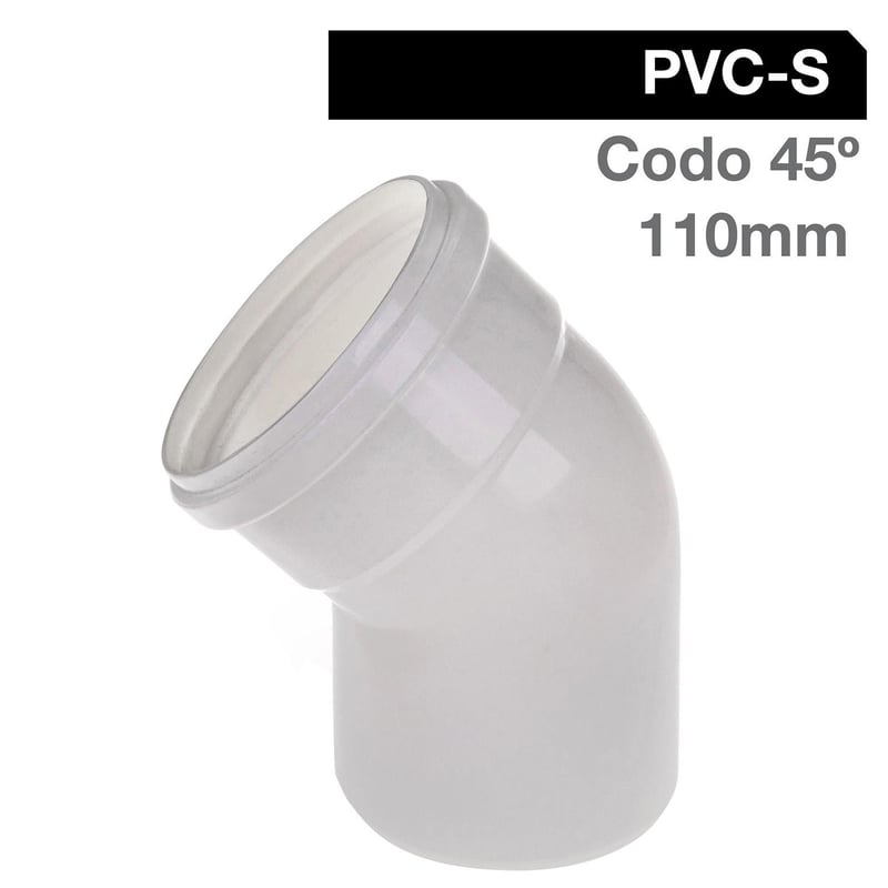 Codo 45o PVC-S Bco c/goma 110mm Blanco 1u | Sodimac - Falabella