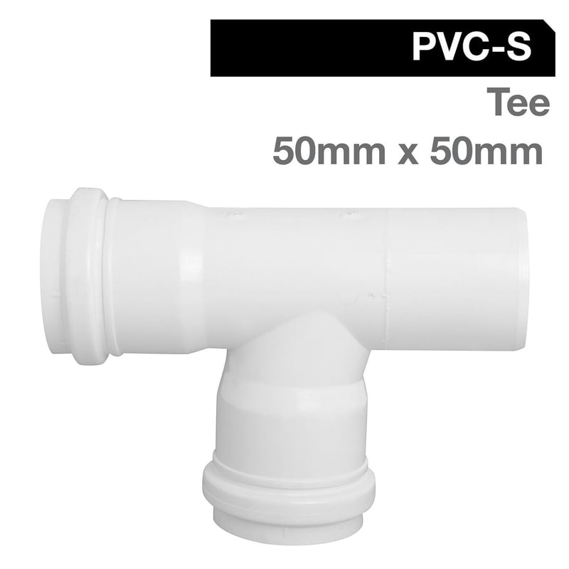 Tee PVC-S Bco c/goma 50mm x 50mm Blanco 1u | Sodimac - Falabella