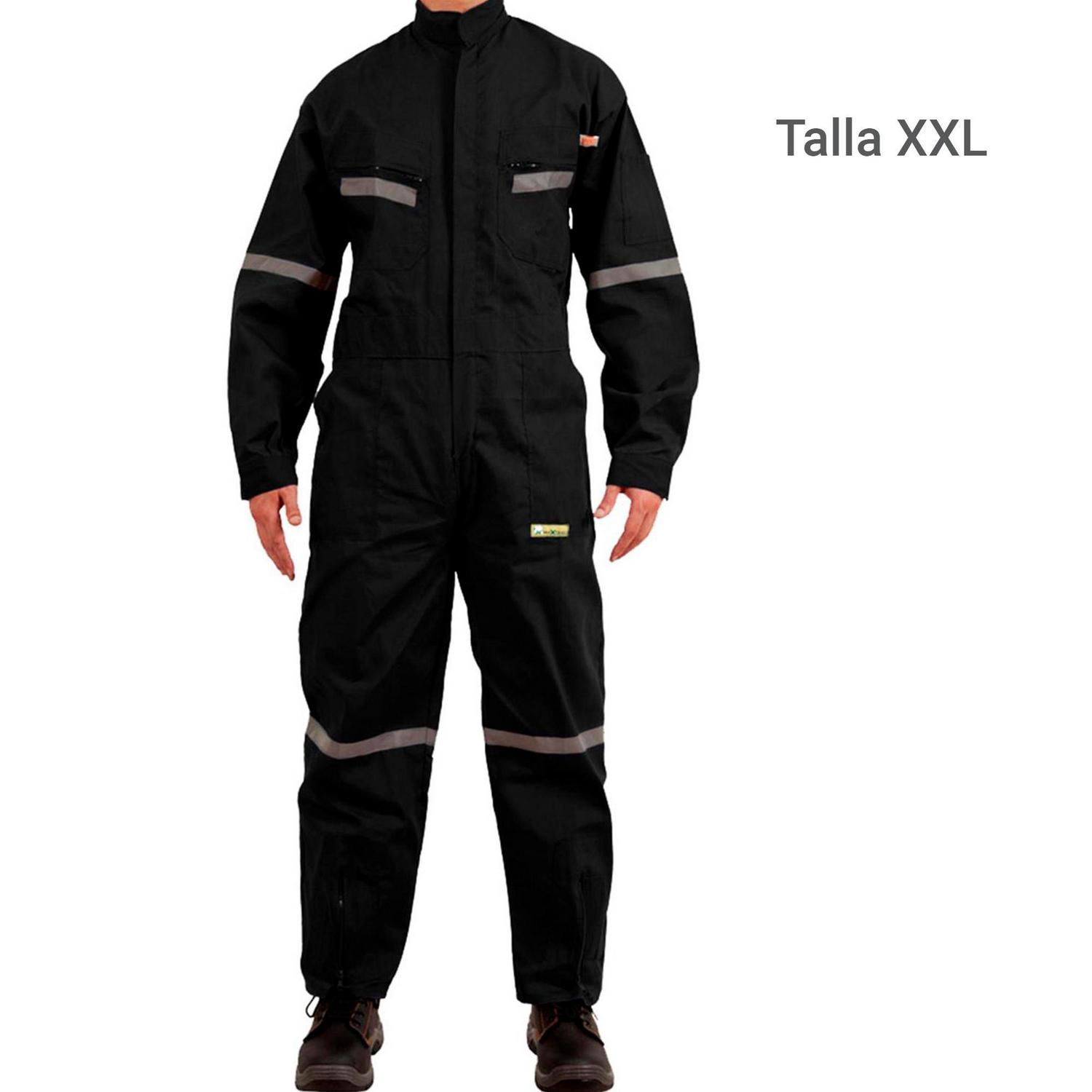 Overol poplin negro con cinta reflectiva talla xxl | Sodimac Chile