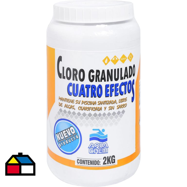 Cloro granulado para piscinas 2 kg frasco | Sodimac - Falabella