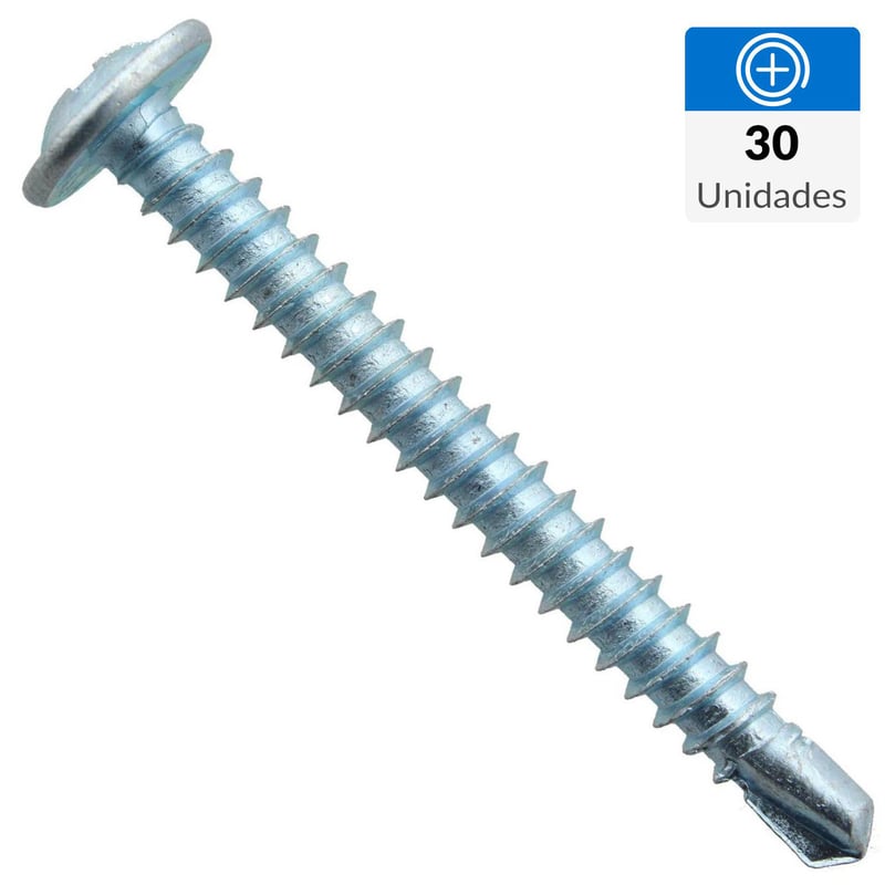 Tornillo Autoperforante Cabeza Lenteja Metal 1 1 2 8 Mm 30 Unidades