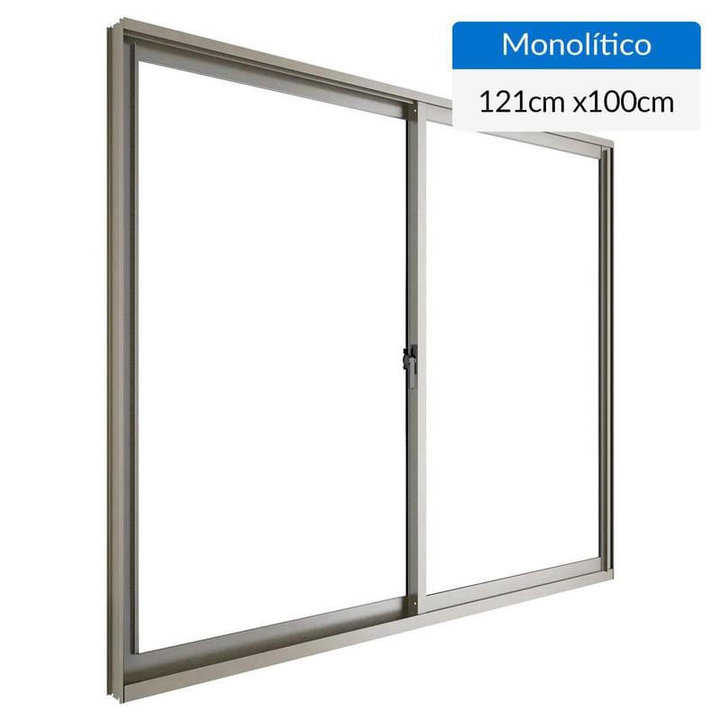 Ventana aluminio 121x100 cm monolítico titanio corredera | Sodimac ...