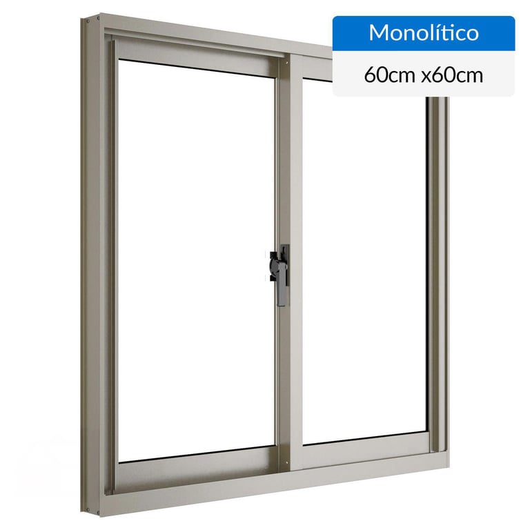 Ventana aluminio 60x60 cm monolítico titanio corredera | Sodimac - Falabella