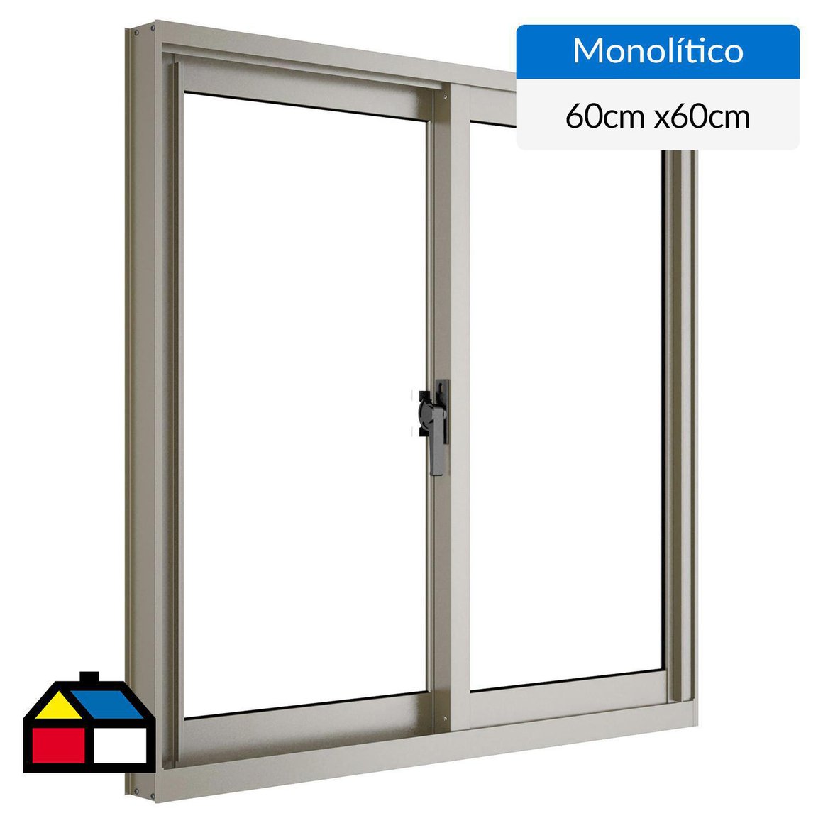 Ventana aluminio 60x60 cm monolítico titanio corredera | Sodimac ...