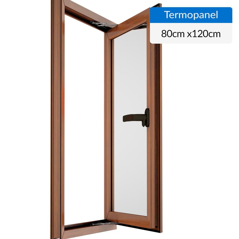 Ventana termopanel PVC 80x120 cm roble corredera | Sodimac - Falabella