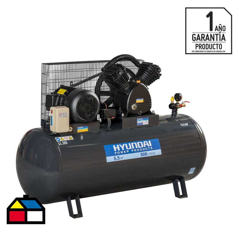 Compresor de Aire 5.5 HP 300 Litros HYAC300 | Sodimac - Falabella