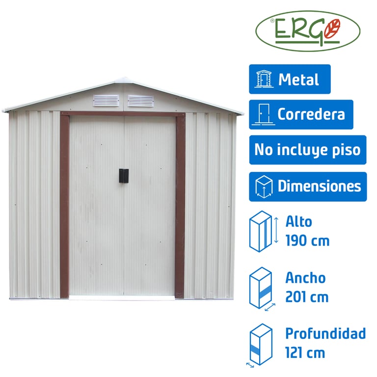 Bodega de jardín 201x121x190 cm | Sodimac - Falabella