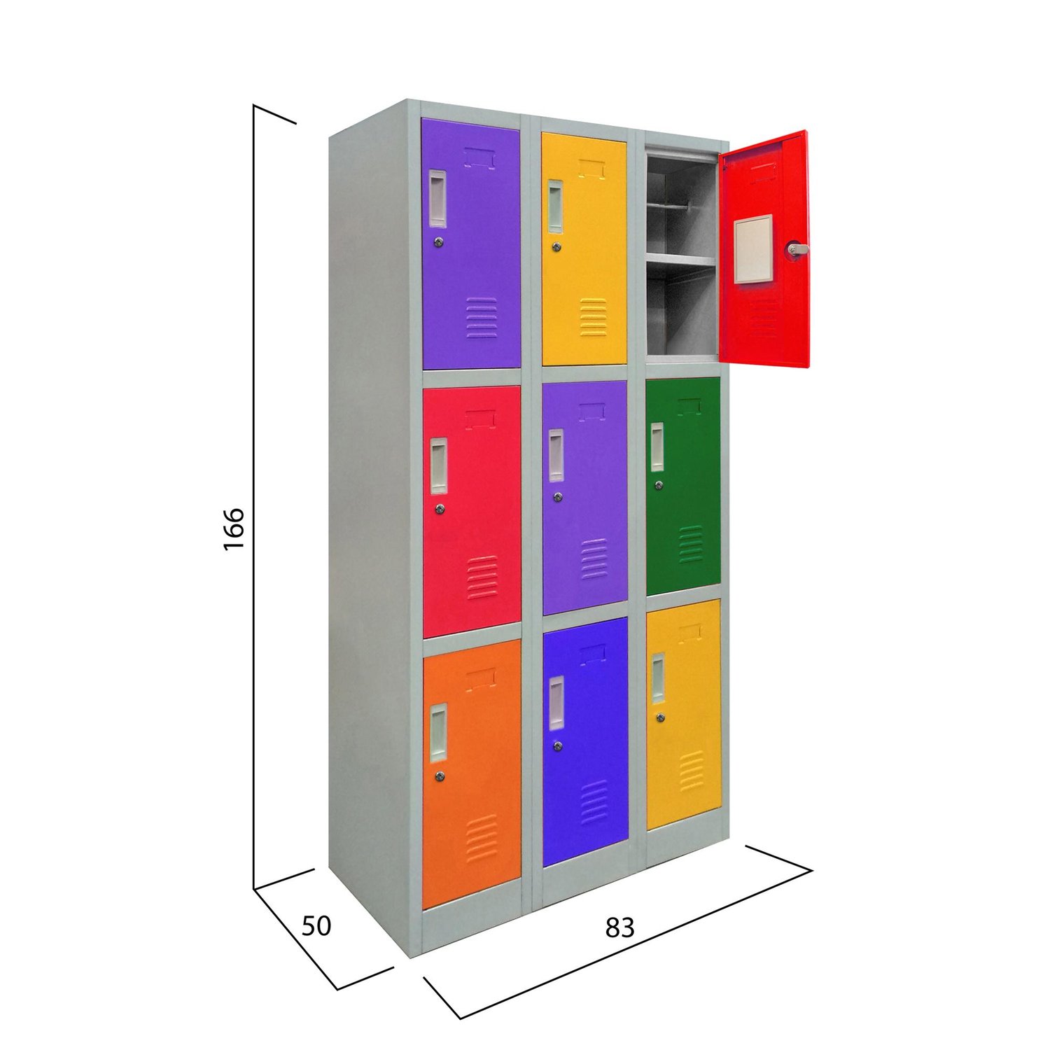 Locker de Oficina con Llave 9 Puerta(s) 9 Repisa(s) 83xx50 cm ...