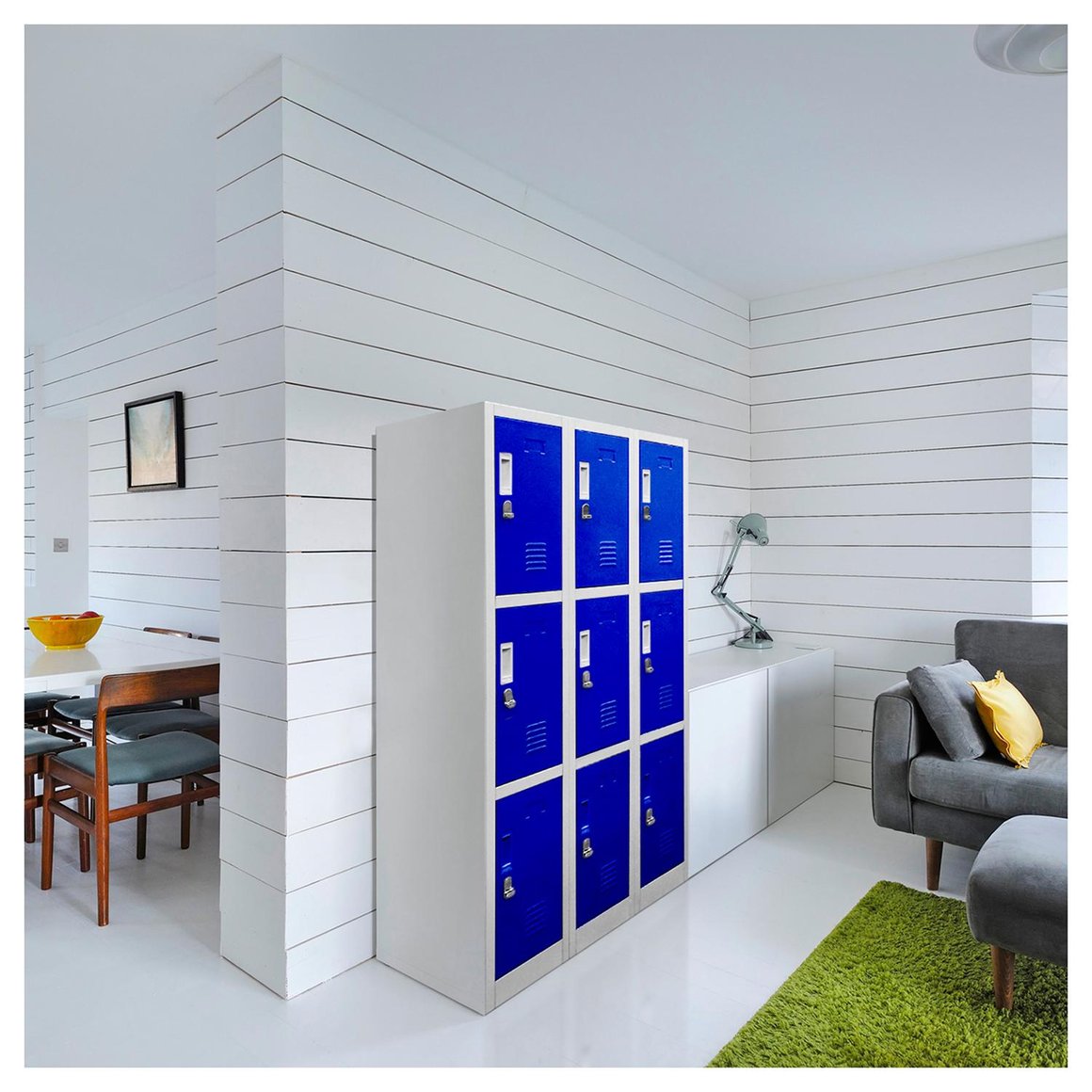 Locker de Oficina con Portacandado 9 Puerta(s) 9 Repisa(s) 50xx83 cm ...