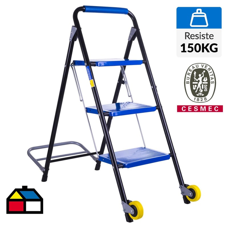 Escalera 2 en 1 con ruedas | Sodimac - Falabella