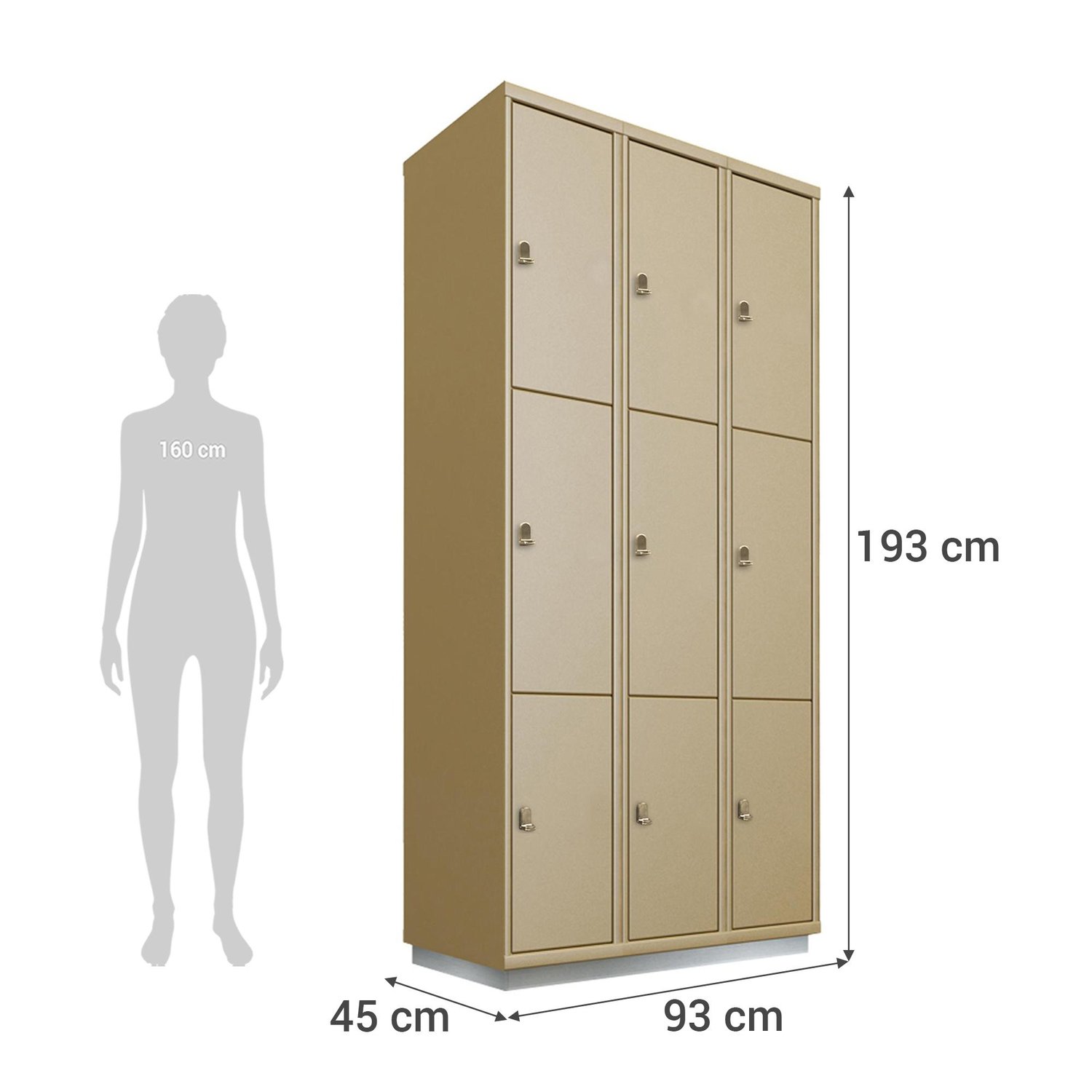 Locker con Portacandado 9 Puerta(s) 45x193x93 cm Gris | Sodimac - Falabella