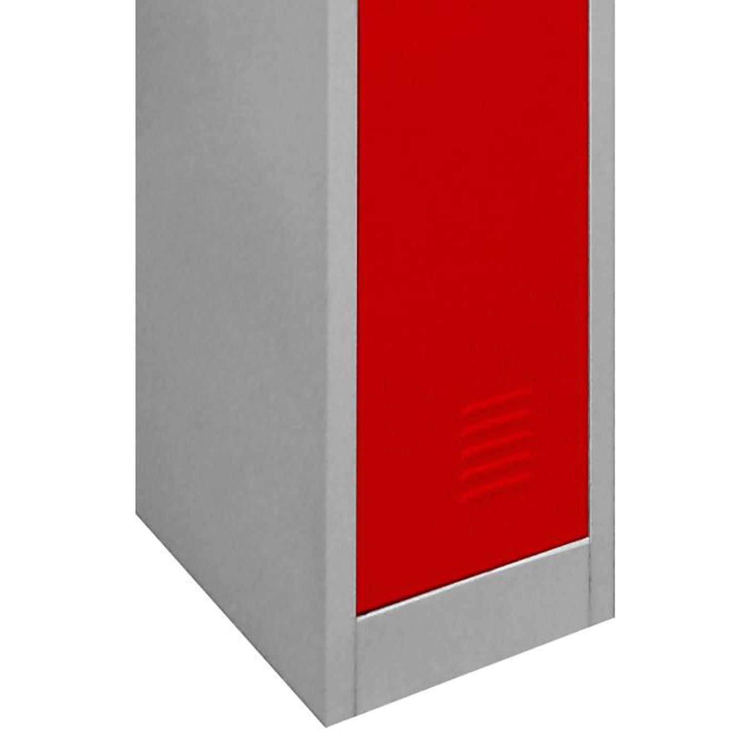 Locker de Oficina con Llave 1 Puerta(s) 50x166x29 cm Gris/Rojo ...