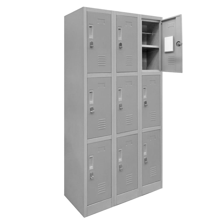 Locker de Oficina con Portacandado 9 Puerta(s) 15 Repisa(s) 50xx83 cm ...