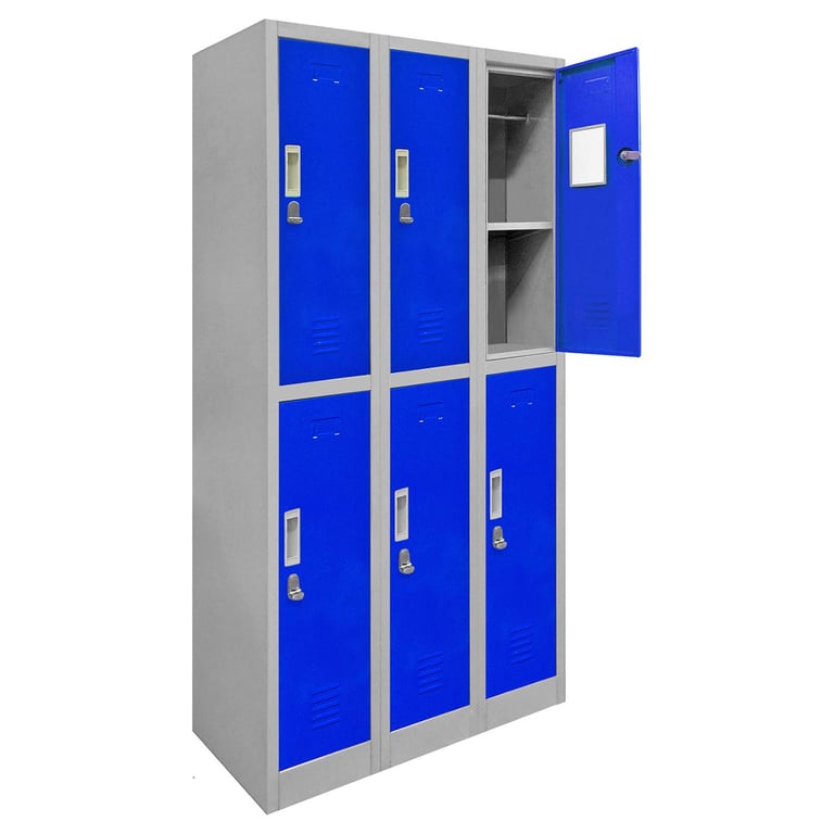 Locker de Oficina con Portacandado 6 Puerta(s) 6 Repisa(s) 50xx83 cm ...