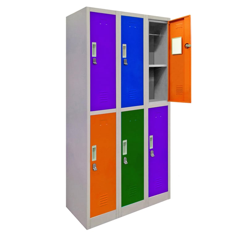 Locker de Oficina con Portacandado 6 Puerta(s) 6 Repisa(s) 50xx83 cm ...