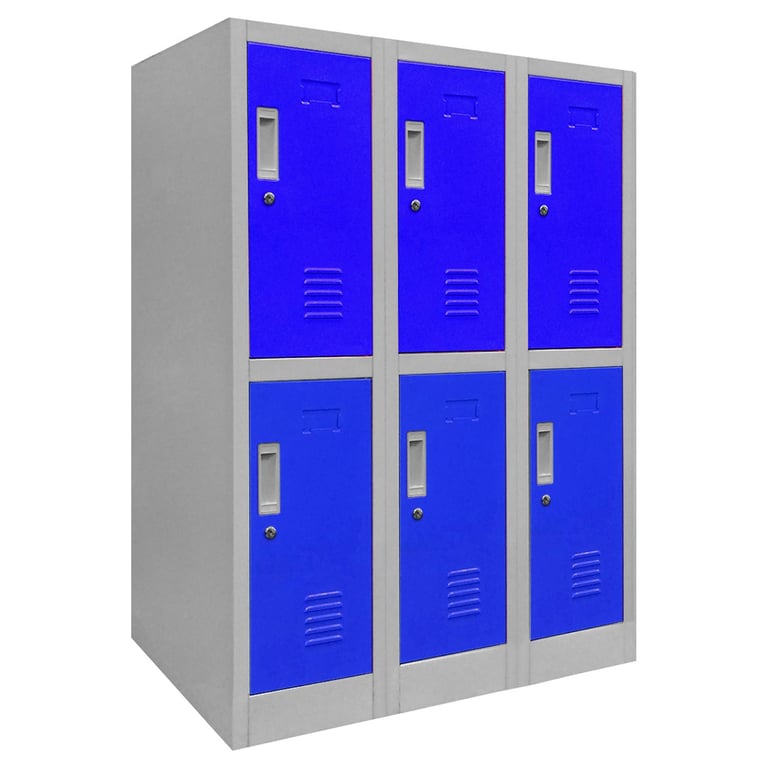 Locker de Oficina con Llave 6 Puerta(s) 3 Repisa(s) 50xx83 cm Gris ...