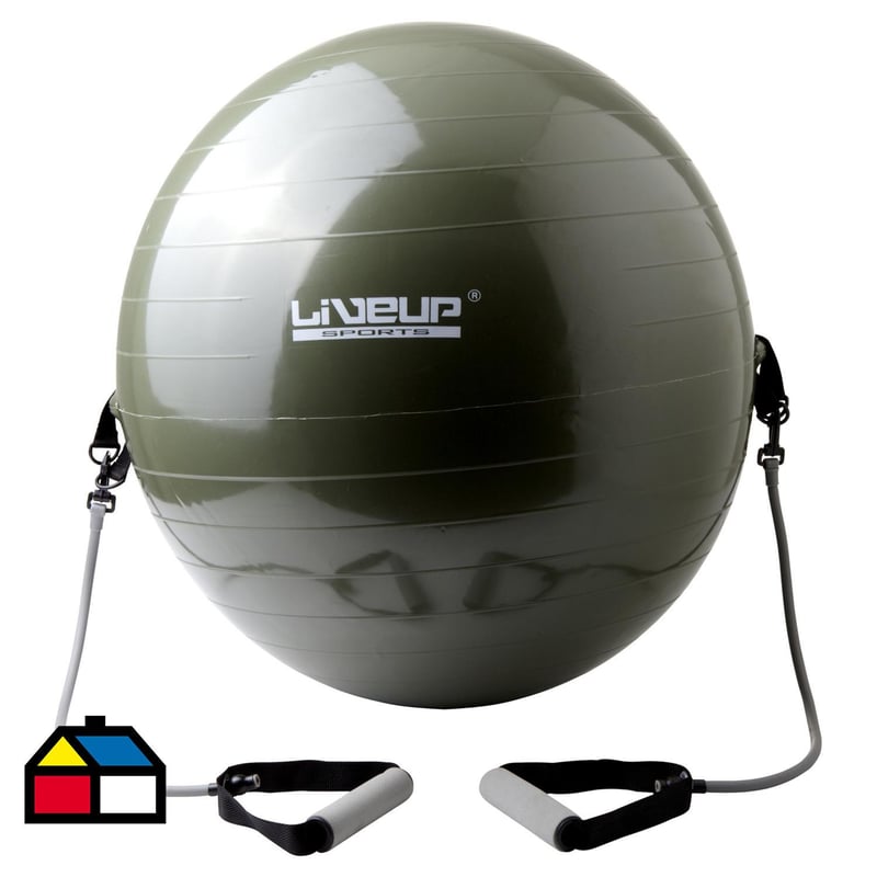 Pelota de yoga gris con extensores | Sodimac - Falabella