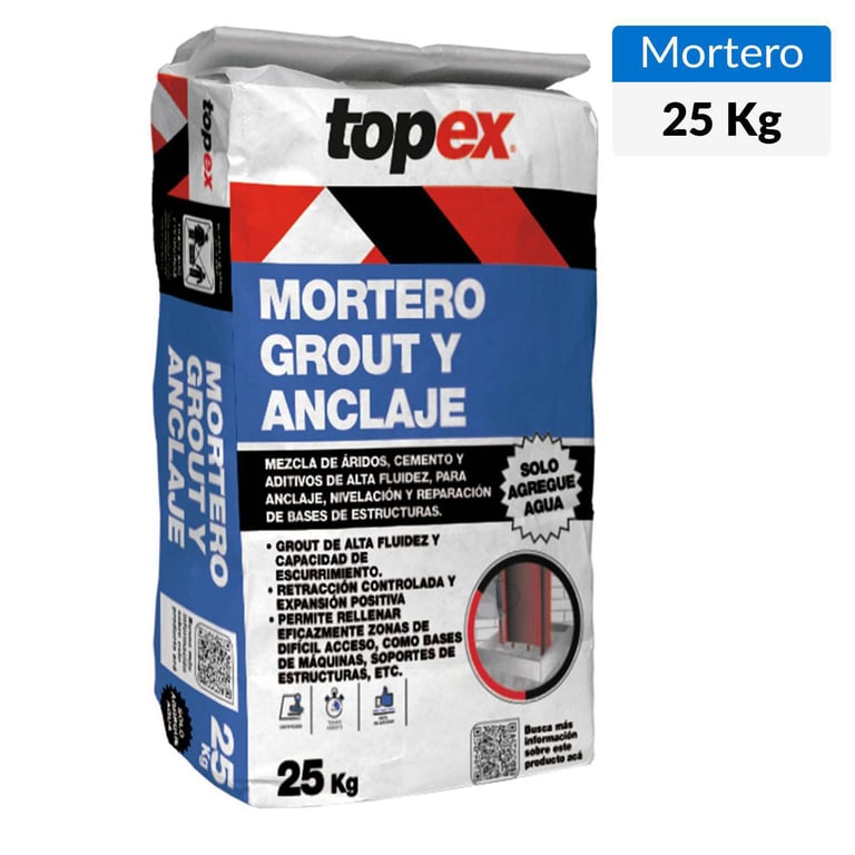 Topex grout anclaje nivel 25 kg | Sodimac - Falabella