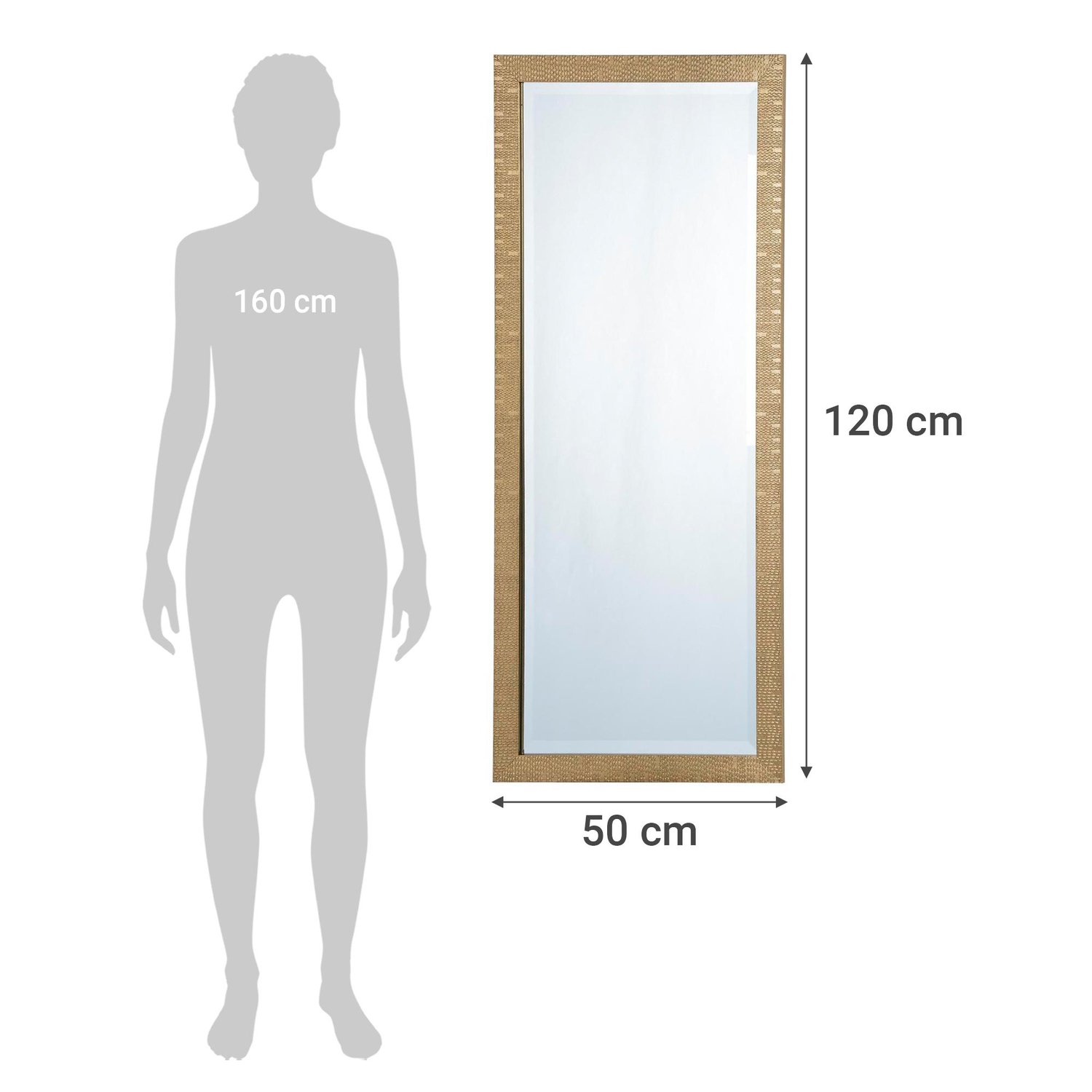 Espejo dorado Lux 50x120 cm | Sodimac Chile