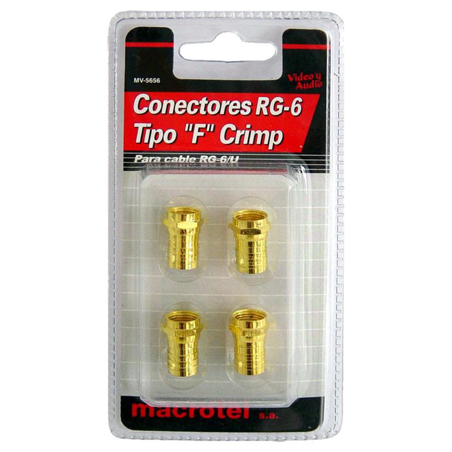Conector crimpeo F RG-6 4 unidades | Sodimac - Falabella