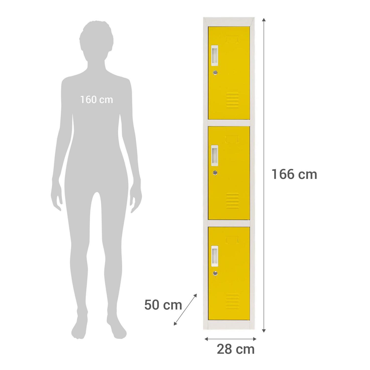 Locker con Portacandado 3 Puerta(s) 50x166x29 cm Amarillo | Sodimac ...