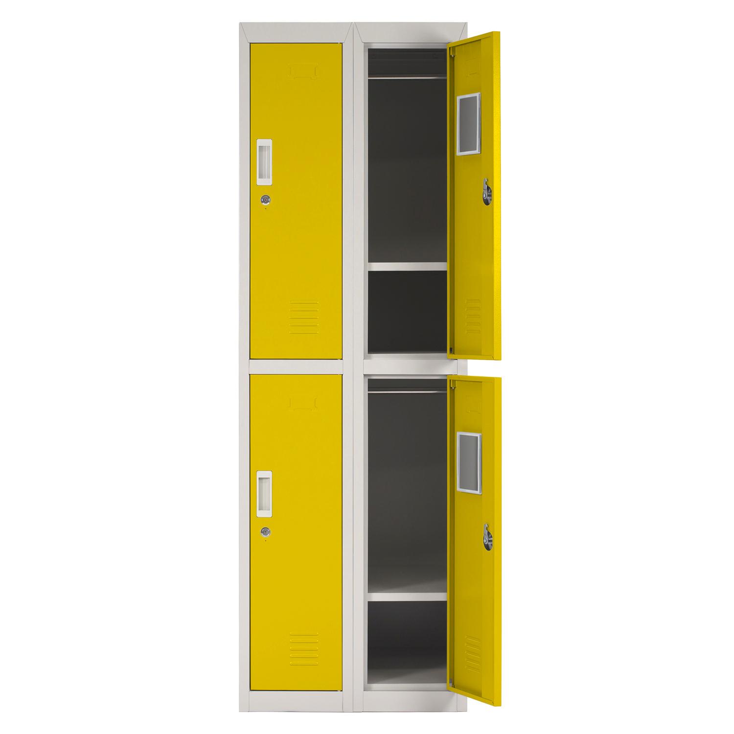 Locker Acero con Llave 4 Puerta(s) 4 Repisa(s) 50xx57 cm Amarillo ...
