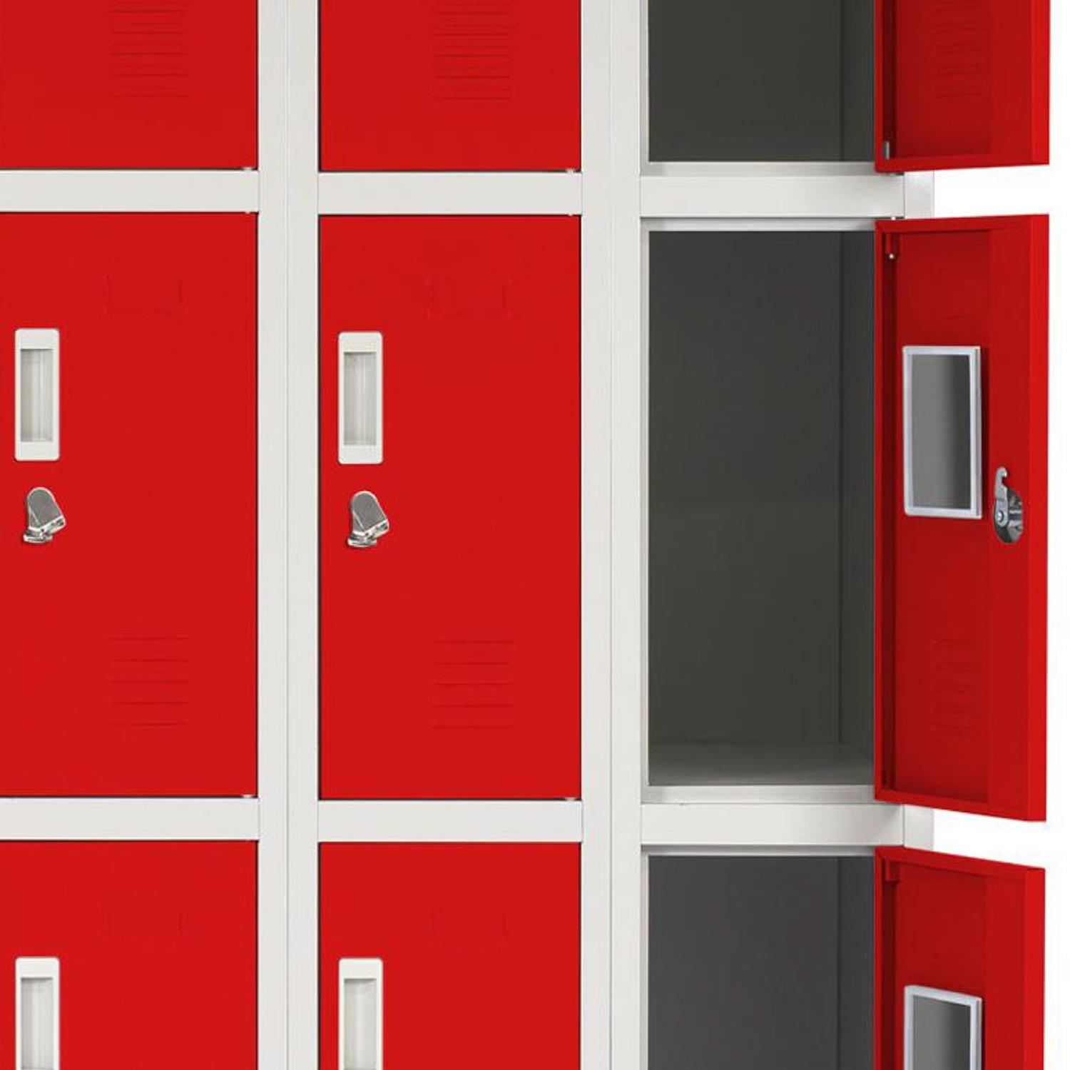 Locker con Portacandado 9 Puerta(s) 50x166x83 cm Rojo | Sodimac - Falabella