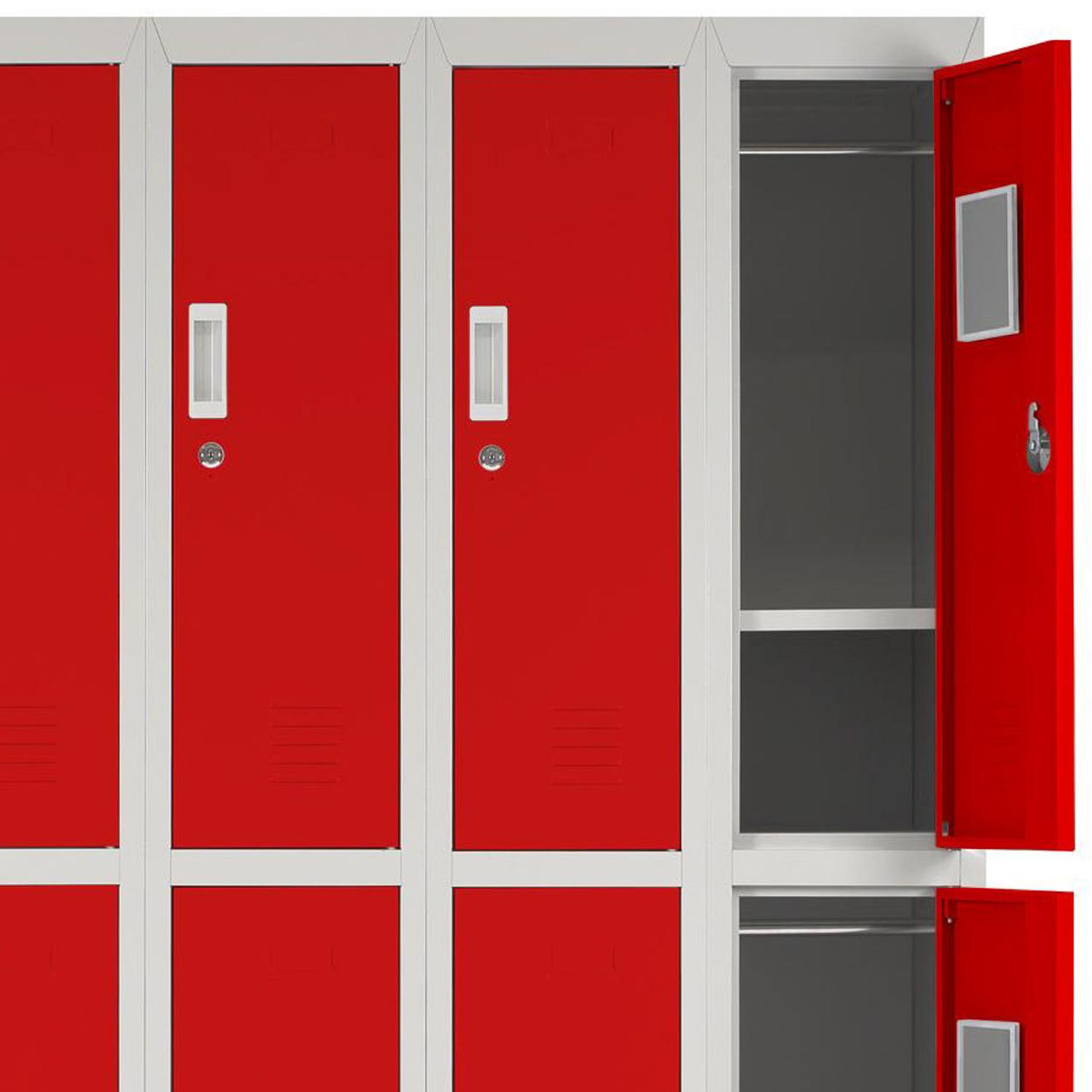 Locker Acero con Llave 10 Puerta(s) 10 Repisa(s) 50xx140 cm Rojo ...