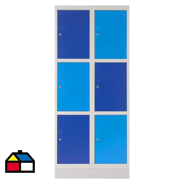 Locker Acero con Llave 6 Puerta(s) 50x177x76 cm Azul/Celeste | Sodimac ...