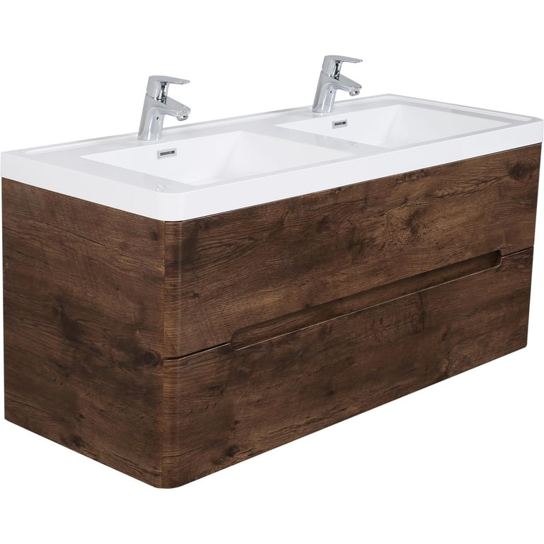 Kit mueble vanitorio doble 1,2 m chocolate | Sodimac - Falabella