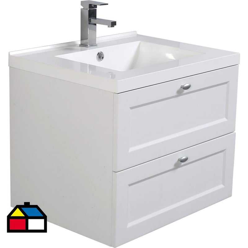 Kit mueble vanitorio 65 cm blanco | Sodimac Chile