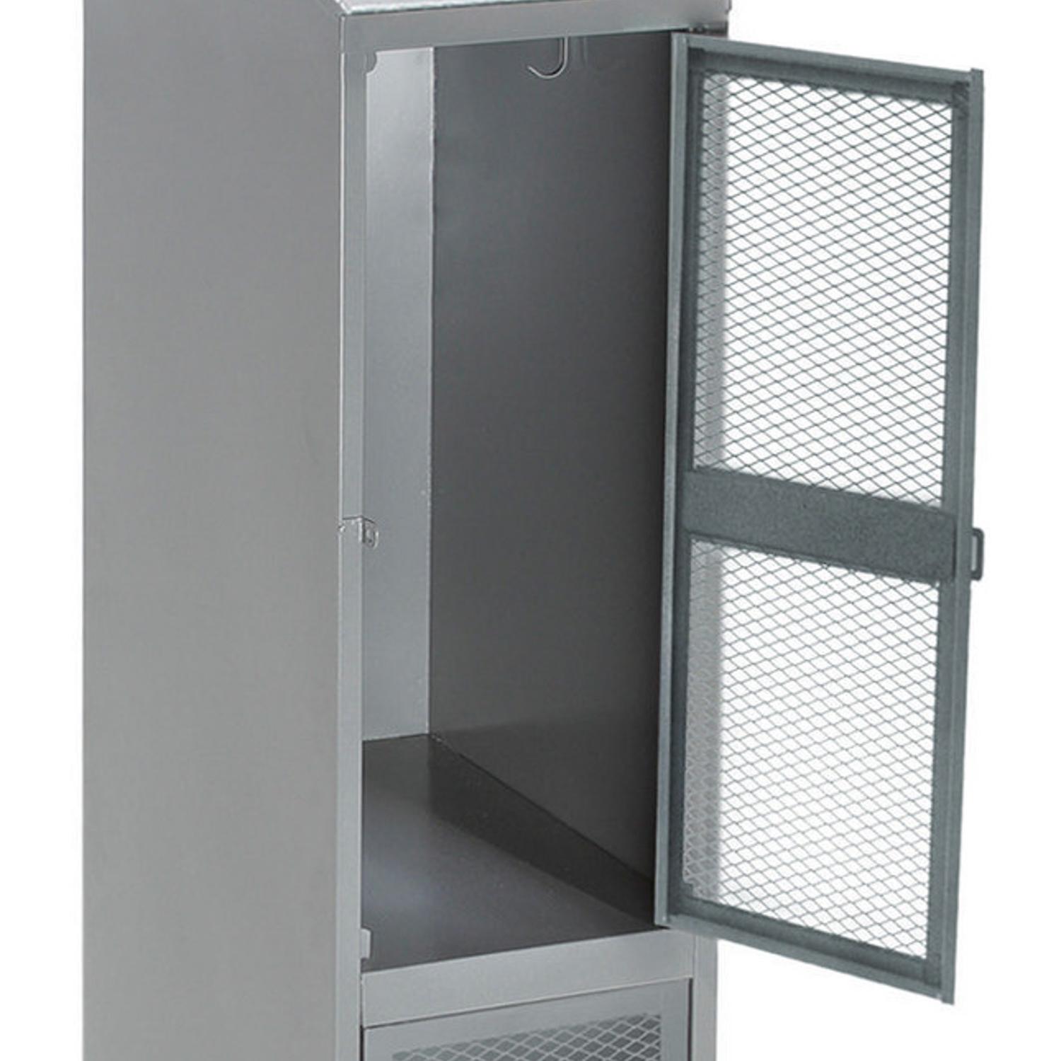 Locker Puerta Malla y Techo Inclinado 1 Cuerpo 2 Puerta(s) 31x190x50 cm ...