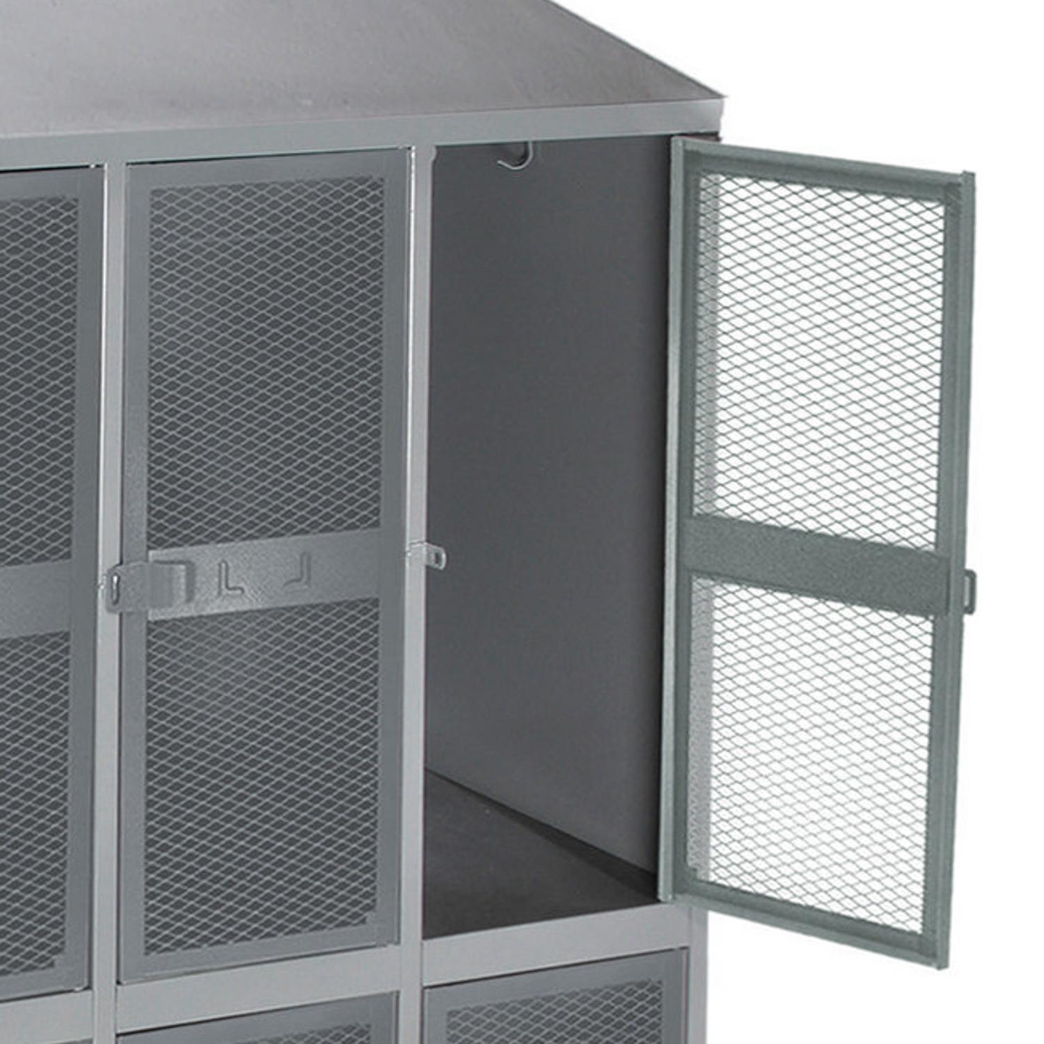 Locker Puerta Malla y Techo Inclinado 4 Cuerpos 8 Puerta(s) 110x190x50 ...