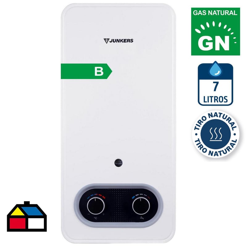 Calefont Gas Natural 7 Litros Tiro Natural Microturbina | Sodimac Chile