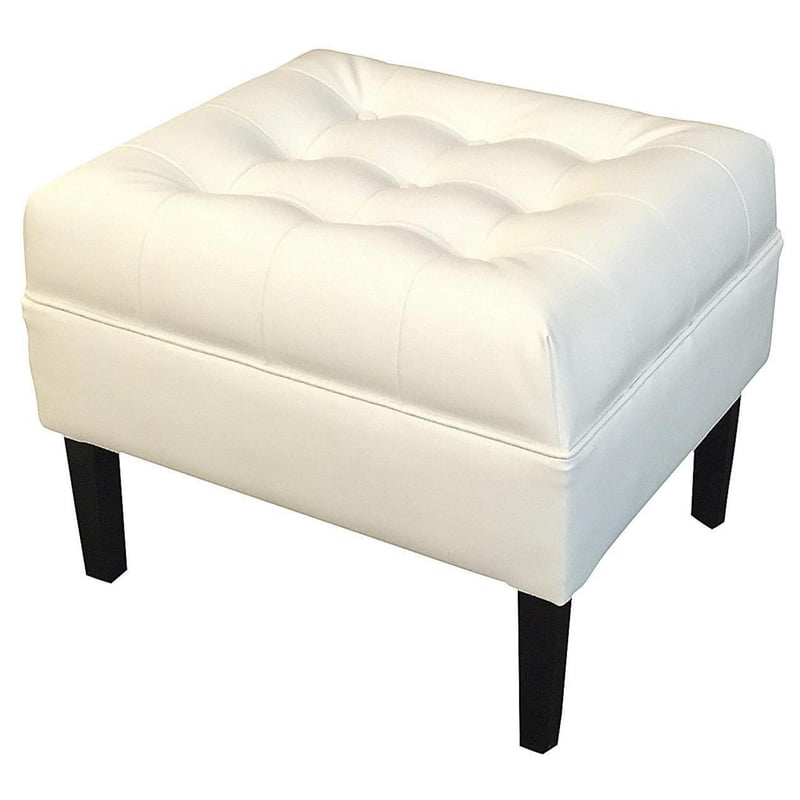 Pouf wood capitone p.u. blanco | Sodimac - Falabella