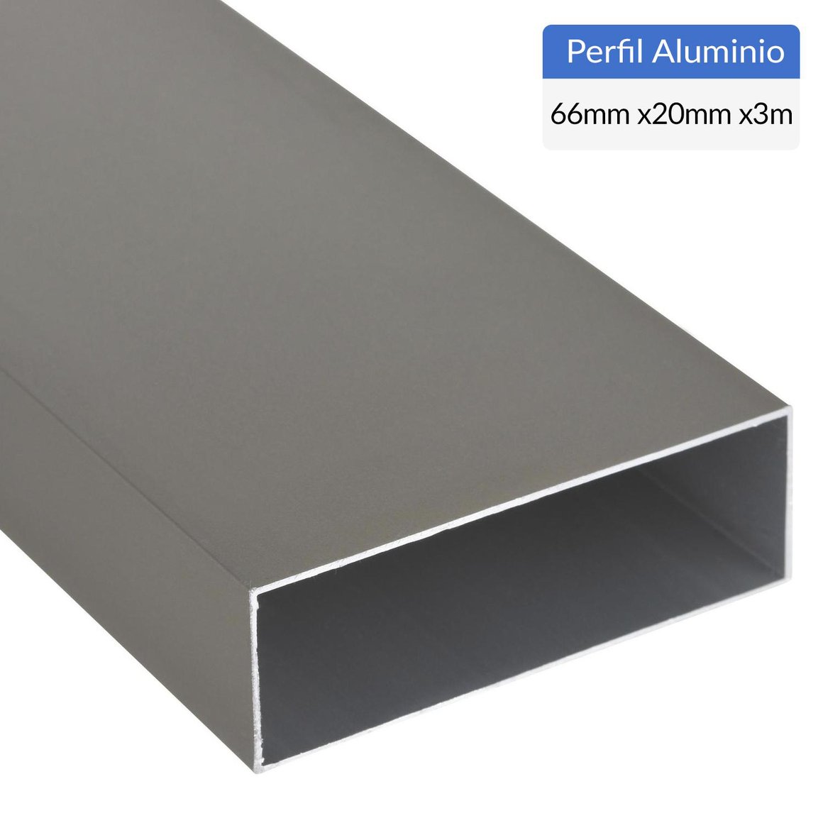Perfil Tubular Gris Aluminio 66x20x1 mm 3 m | Sodimac - Falabella