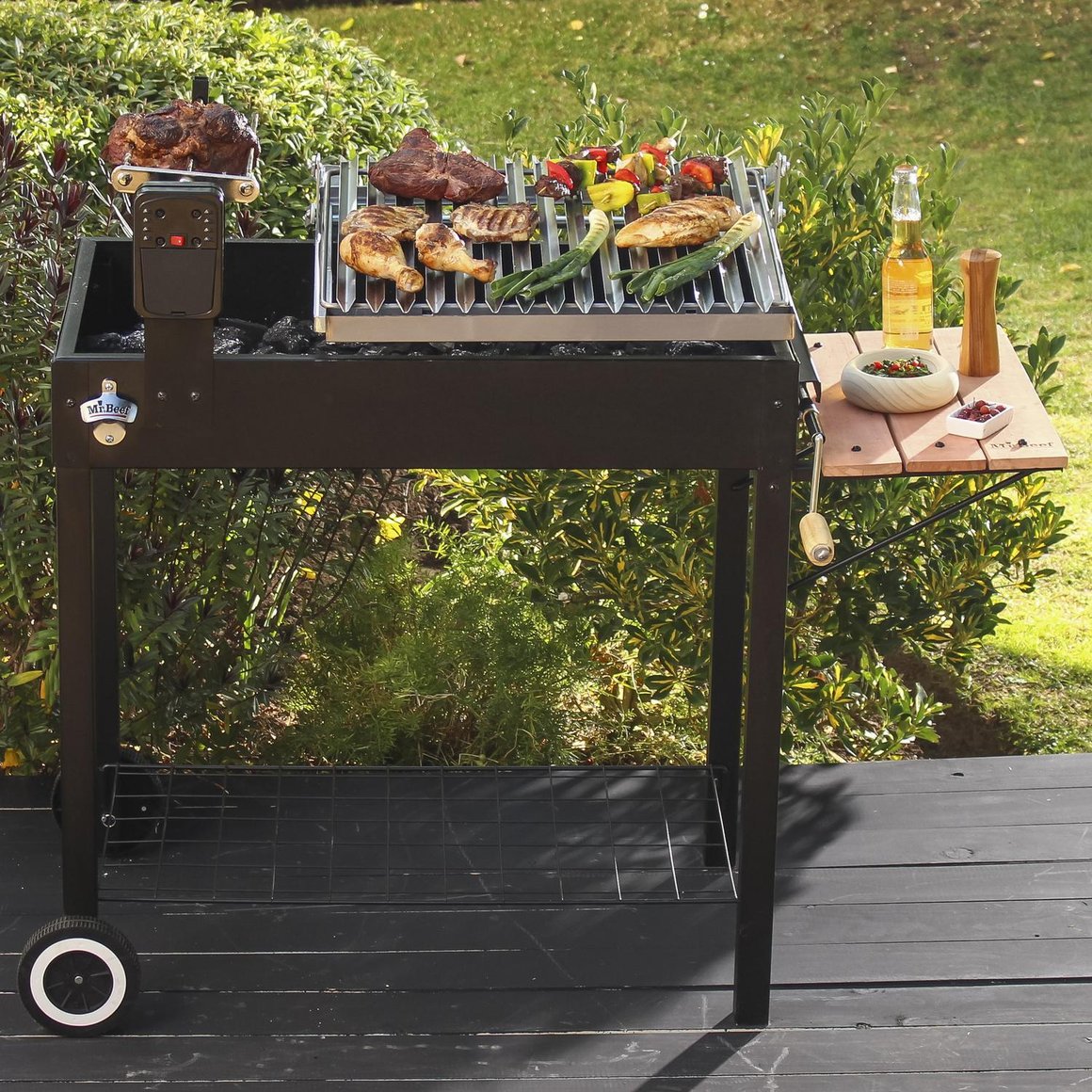 Parrilla a Carbón con Espiedo y Ruedas Acero | Sodimac - Falabella