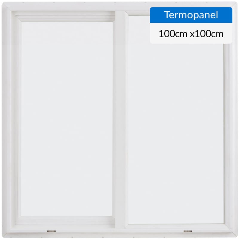 Ventana termopanel Low-E PVC 100x100 cm blanco corredera | Sodimac - Falabella
