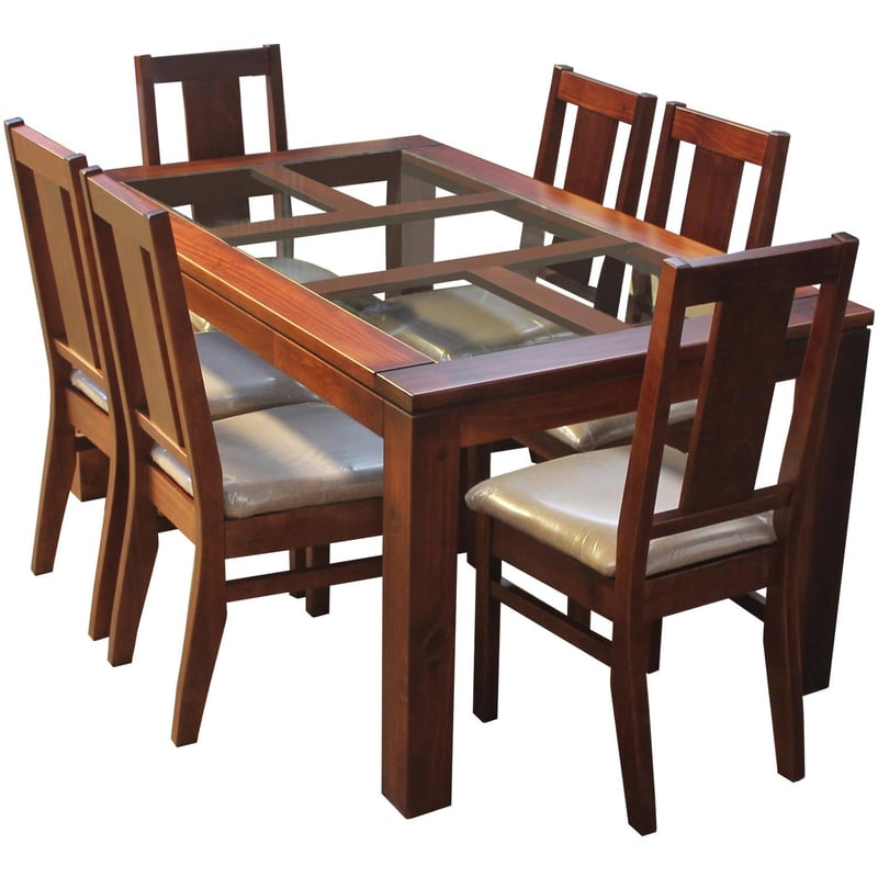 Comedor Alerce 6 Sillas Mesa Rectangular 95x76x160 cm Café | Sodimac ...