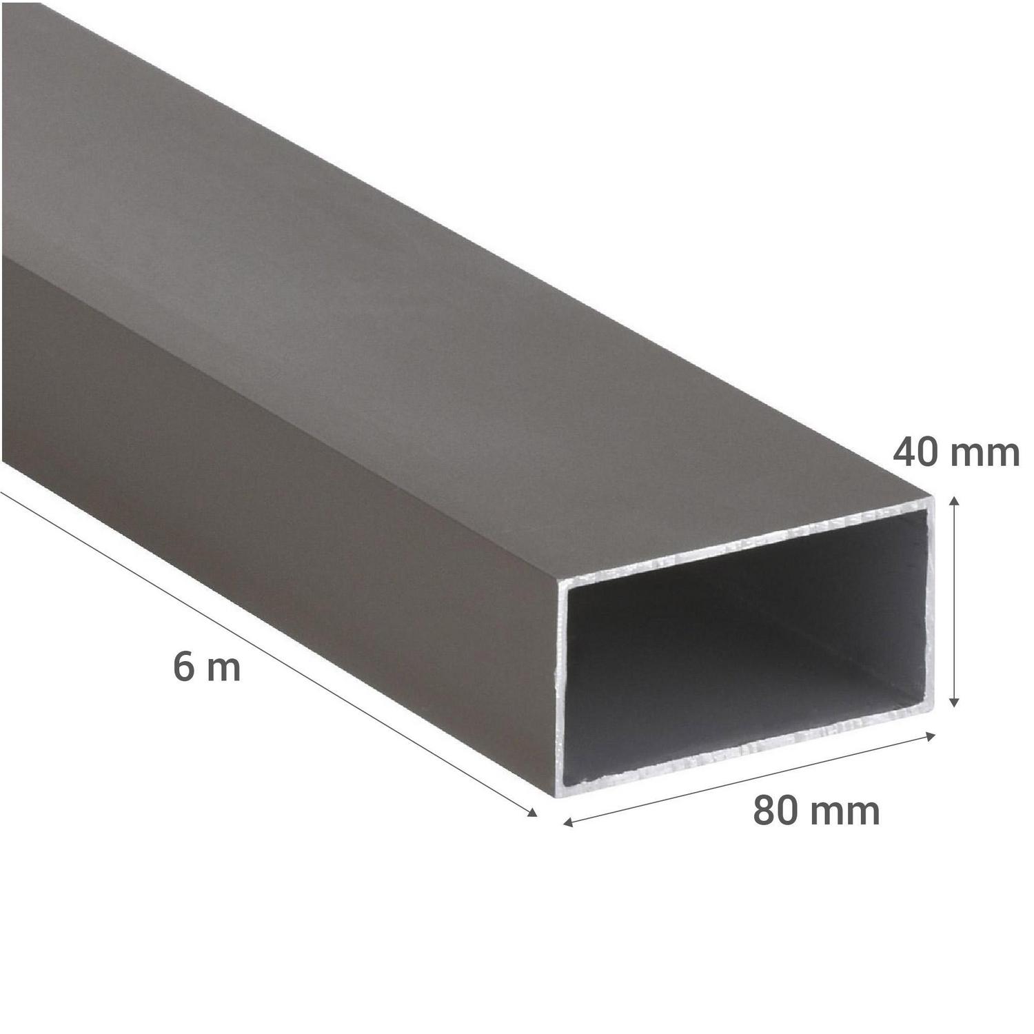 Perfil Tubular Gris 6 unidades Aluminio 40x80x1 mm 6 m | Sodimac ...
