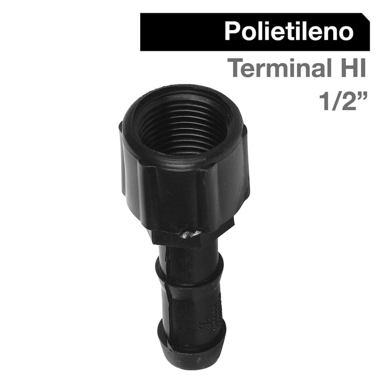 Terminal Polietileno PACK 3 1/2" Negro 3u | Sodimac - Falabella