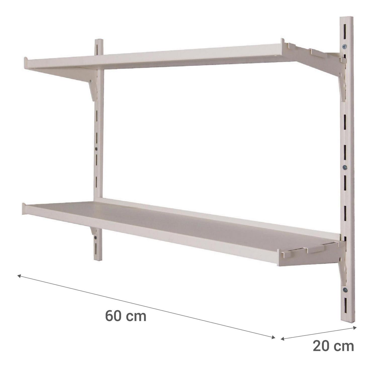 Kit Repisa Graduable Metal 2 Nivel(es) 60x3.3x20 cm Blanco | Sodimac ...