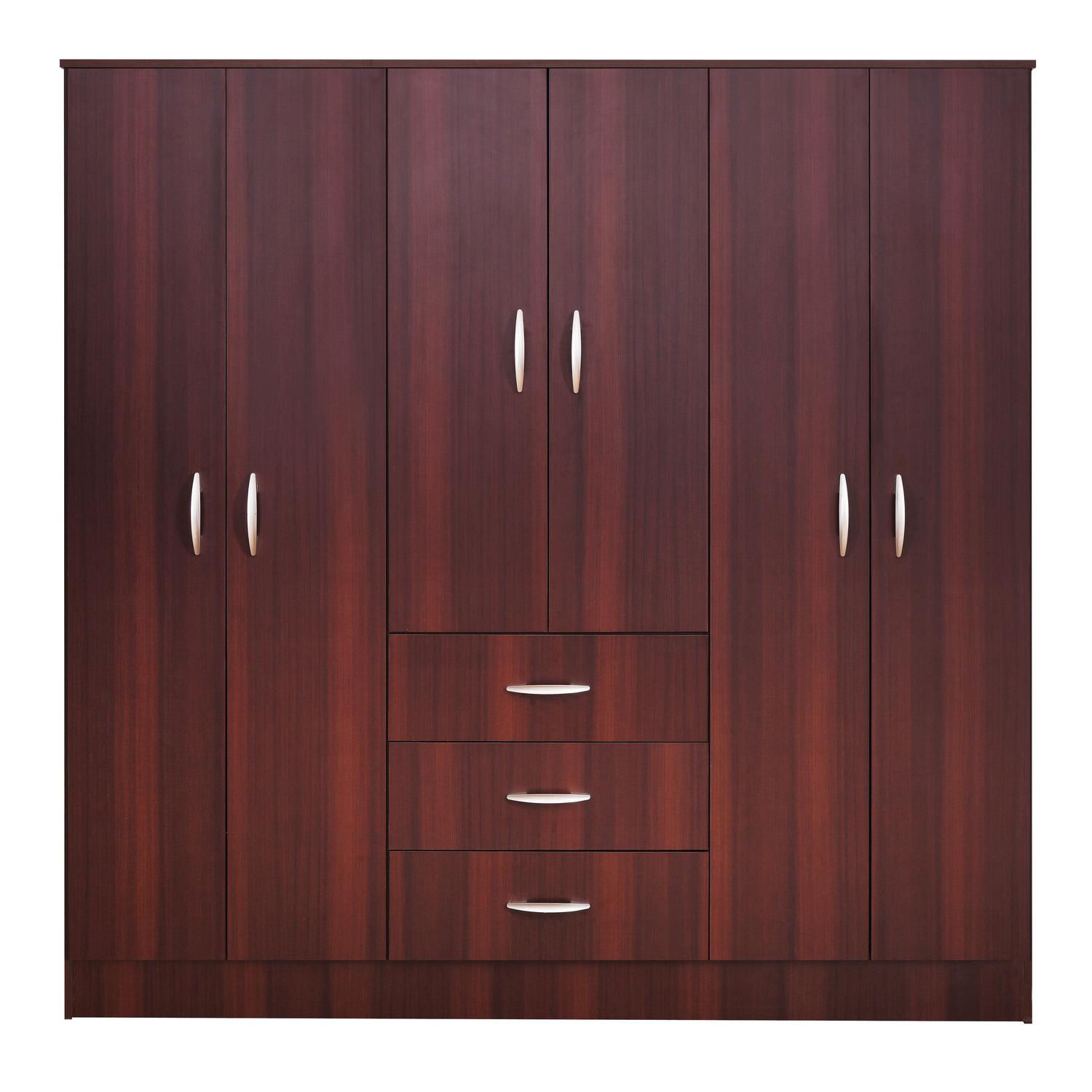 Clóset 6 Puerta(s) 3 Cajón(es) 3 Repisa(s) 180x178x47 cm Chocolate ...