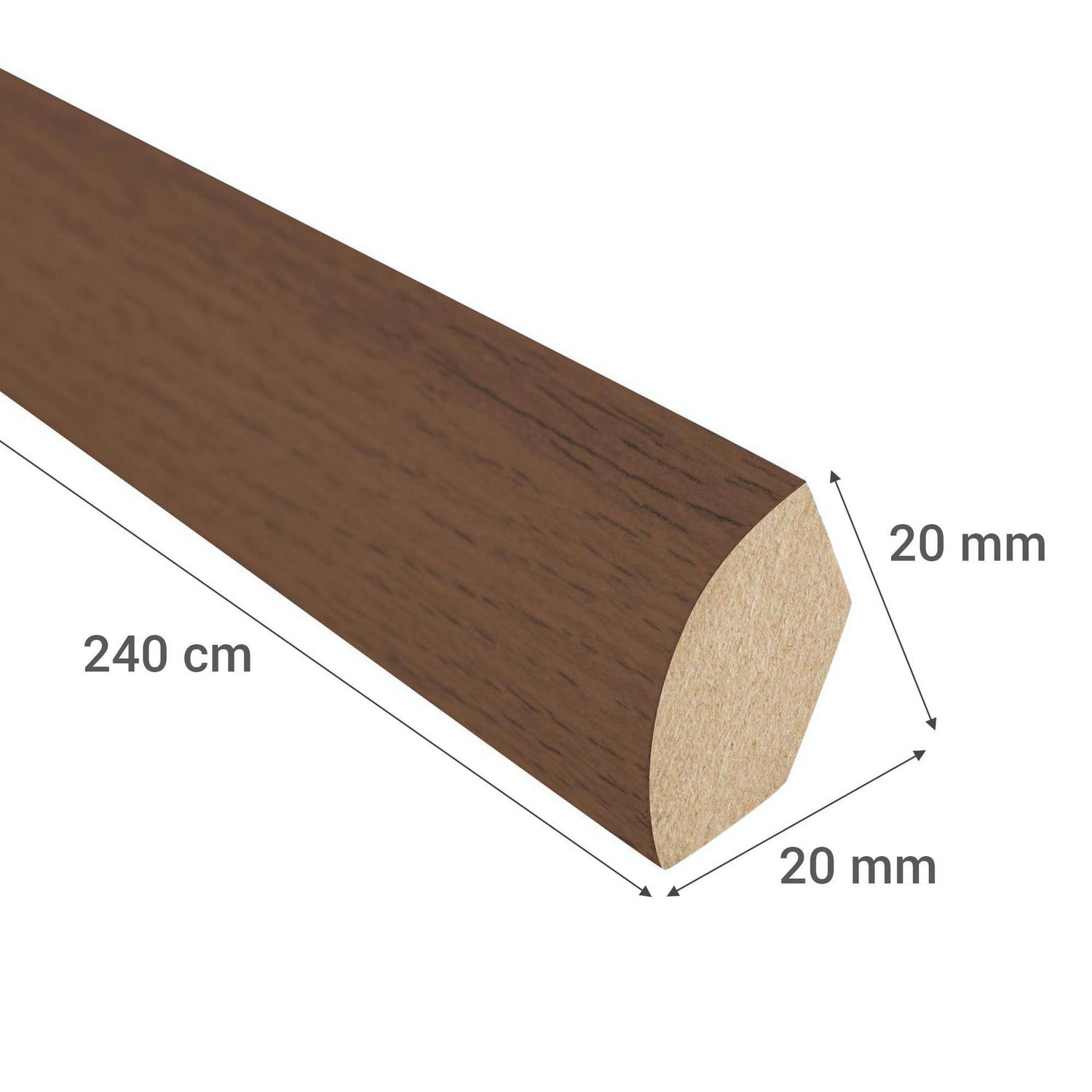 Pack 4 unidades Moldura 1/4 Rodón MDF Nogal 20 mm 2x240 cm | Sodimac ...