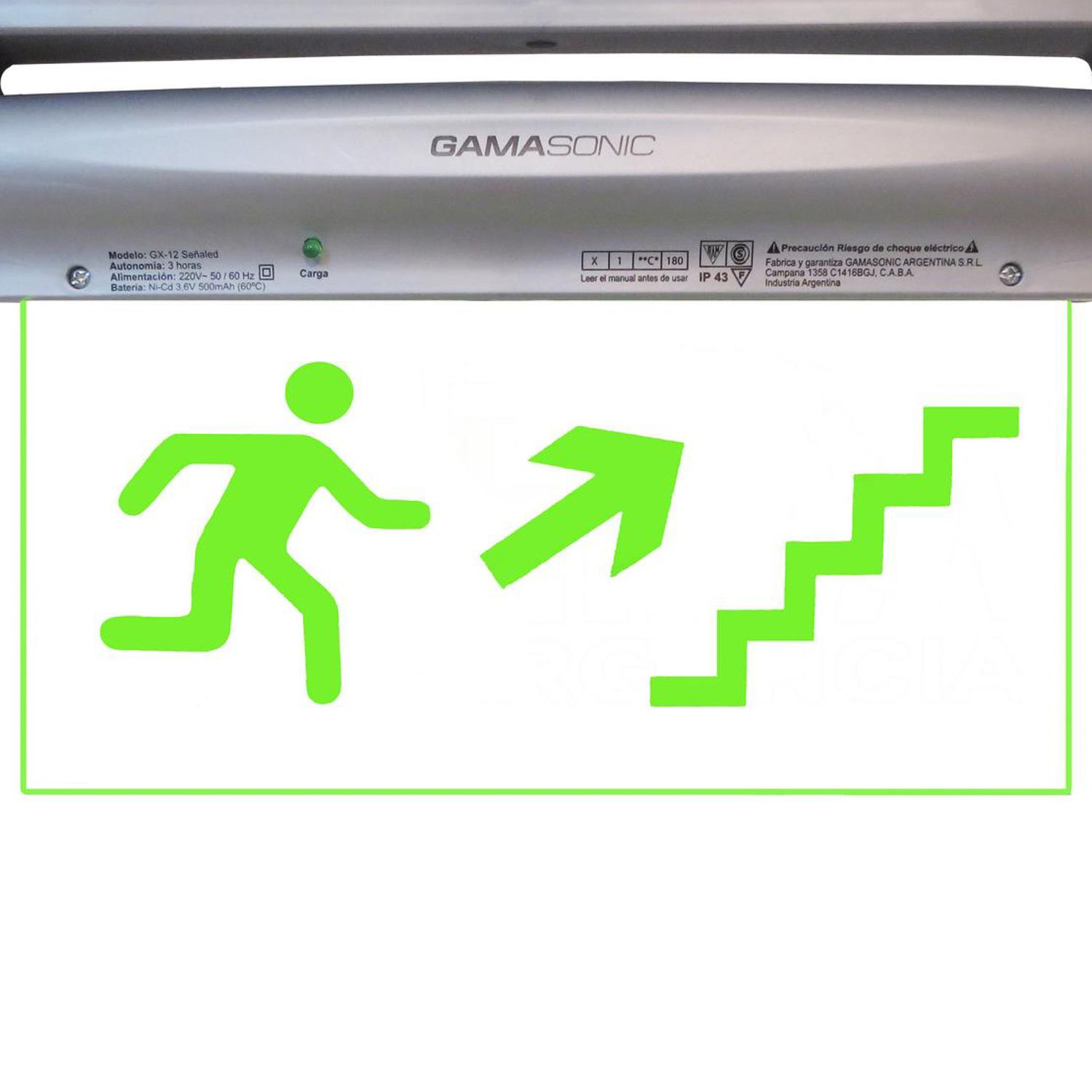 Señalética de emergencia hombre flecha escalera bajada | Sodimac - Falabella