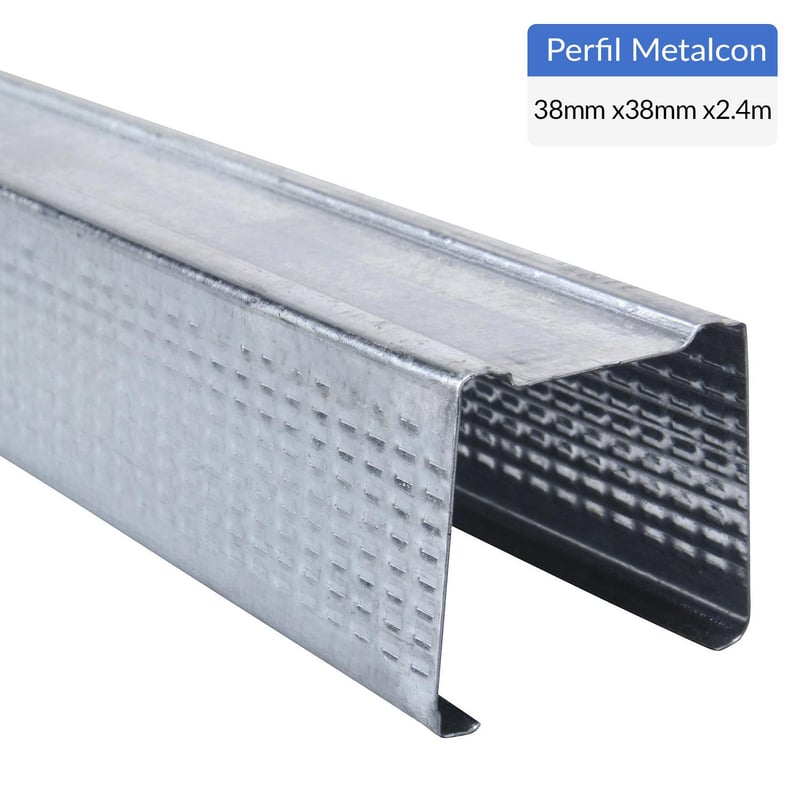 Perfil Tabiques Montante Económico Metal 38x38x0,5 mm 2,4 m | Sodimac ...