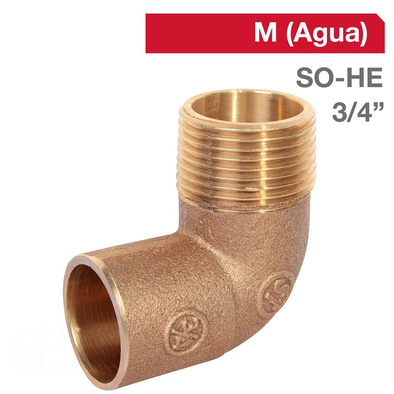 Codo Bronce SO/HE 3/4" 1u | Sodimac - Falabella