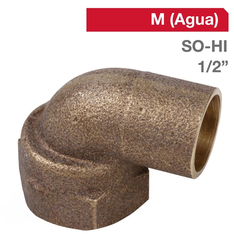 Codo Bronce SO/HI 1/2" 5u | Sodimac - Falabella