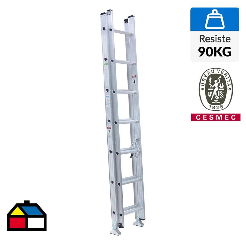 Escalera telescópica aluminio 14 peldaños | Sodimac - Falabella