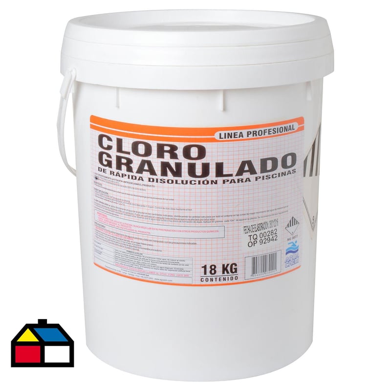 Cloro granulado para piscinas 18 kg tineta | Sodimac - Falabella